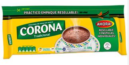 Chocolate Corona 20 Pastillas 500 Gr