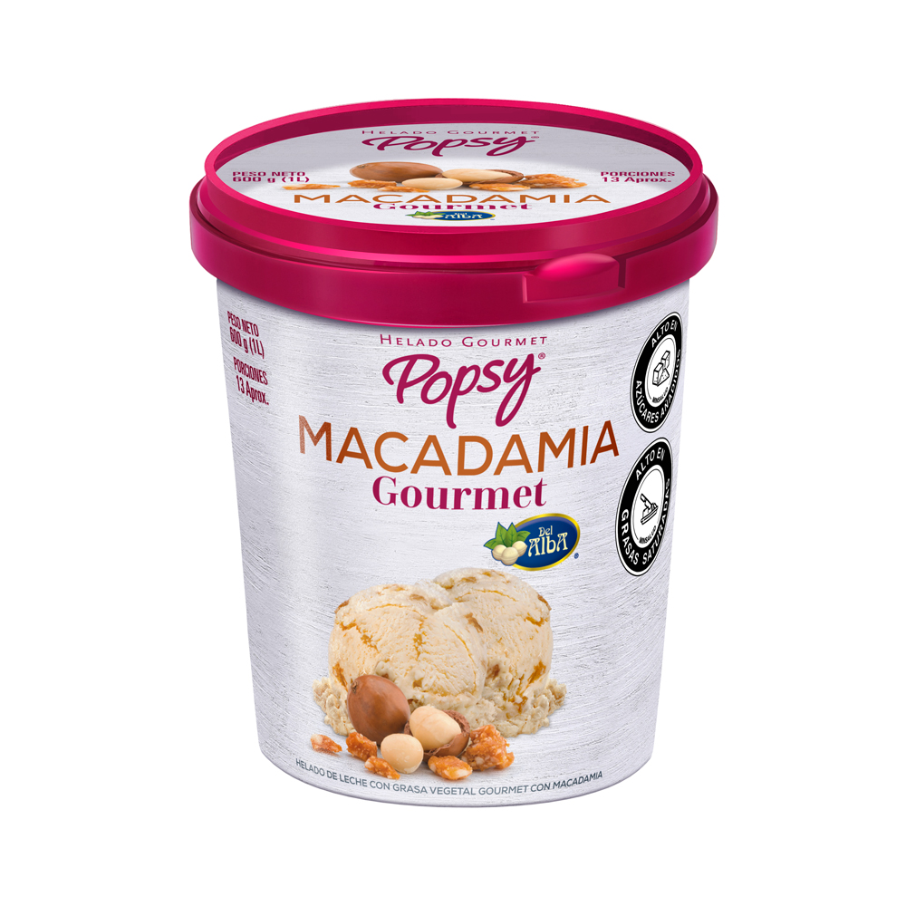 Helado Popsy Macadamia Gourmet Tarrox600g