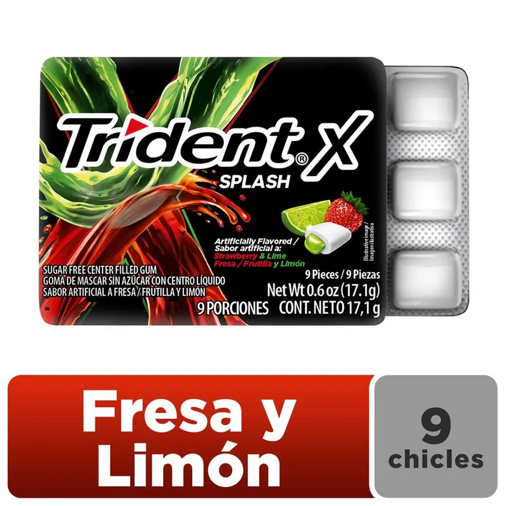 Chicle Trident Splash Fresa Limon x 23g