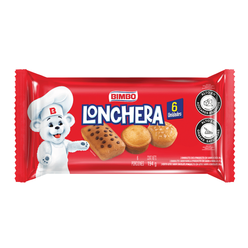 Ponquecitos Lonchera Bimbo Surtidos x 194g