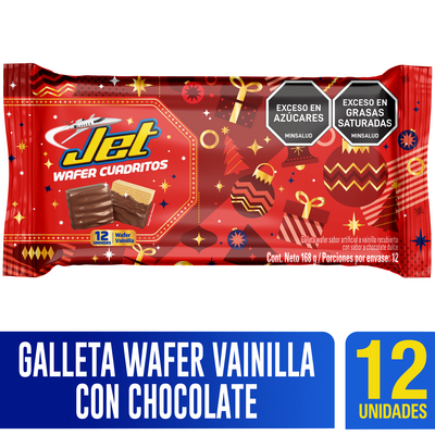 Galleta Wafer Jet Cuadritos Chocolate x168g