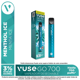 Vapeador Vuse Go 700 Mint Ice 3% Cajax1und