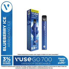 Vapeador Vuse Go 700 Blueberry Ice 3% Cajax1und