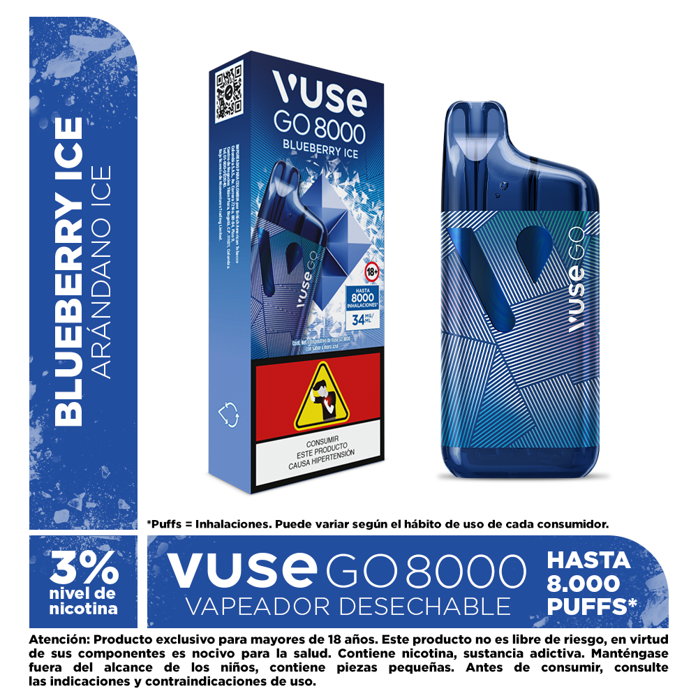 Vapeador Vuse Go 8000 Blueberry Ice