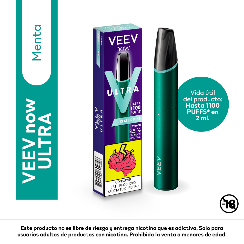 Vapeador Veev Now Ultra Classic Mint 3.5% 2Ml