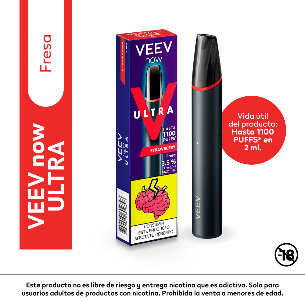 Vapeador Veev Now Ultra Strawberry 3.5% 2Ml