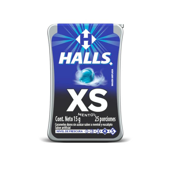 Menta Halls Xs Menthol Unidadx15G