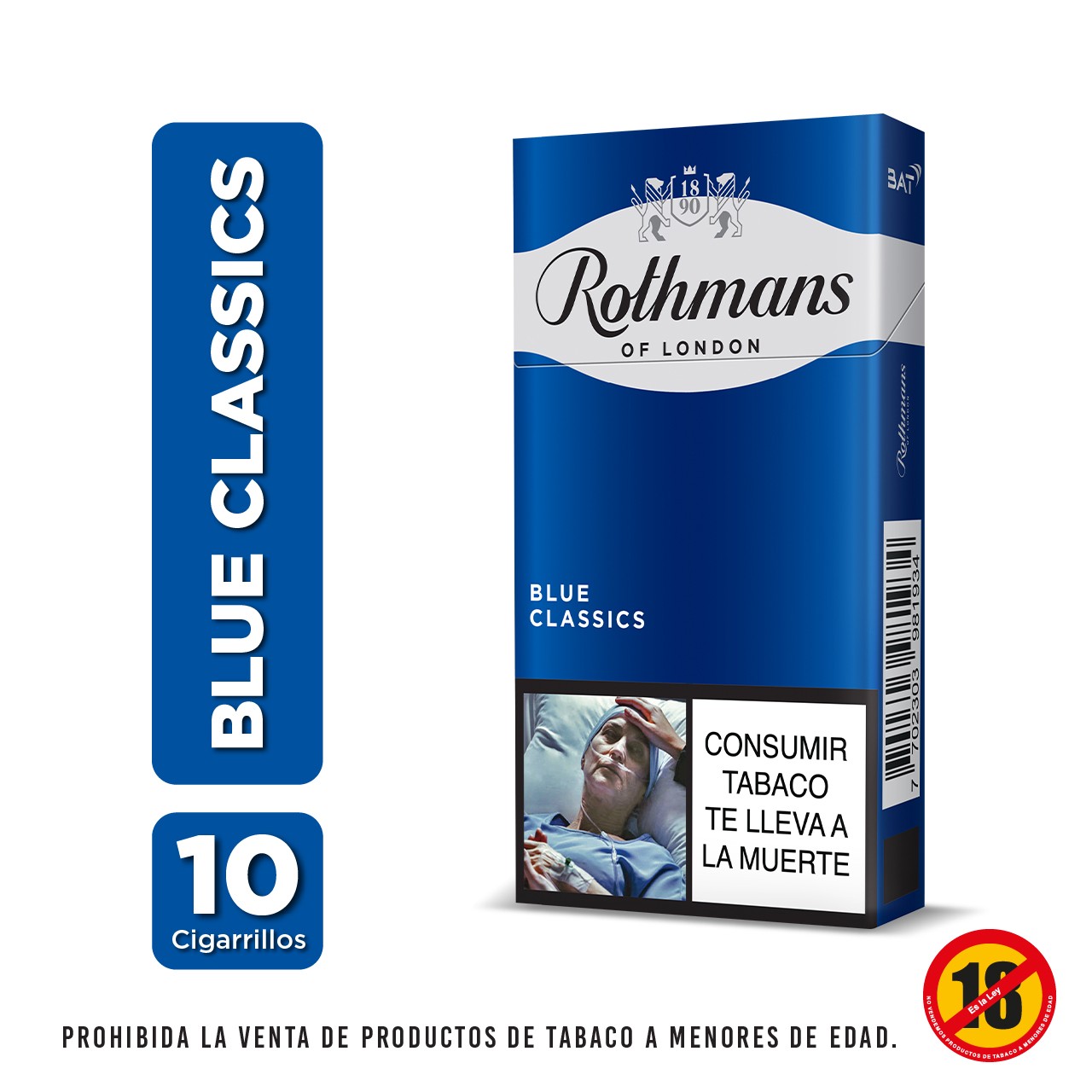 Cigarrillo Rothmans Blue Classics Paquete X 10Und