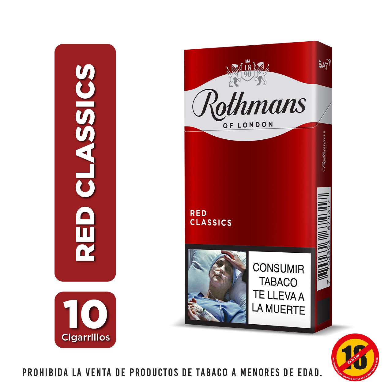 Cigarrillo Rothmans Red Classics Paquete X 10Und